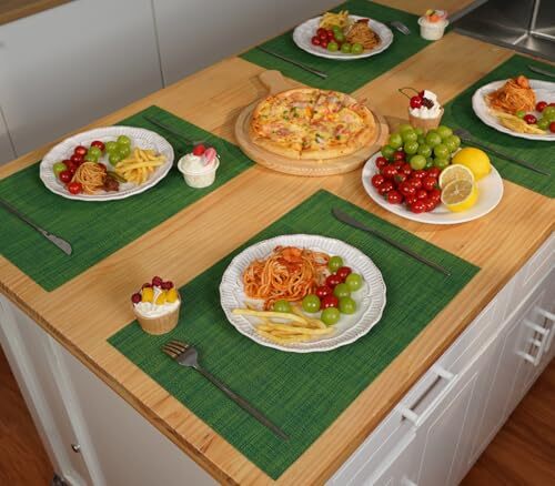 Placemats Set of 4 Washable Heat-Resistant Non 4pcs placemats A-algae ...