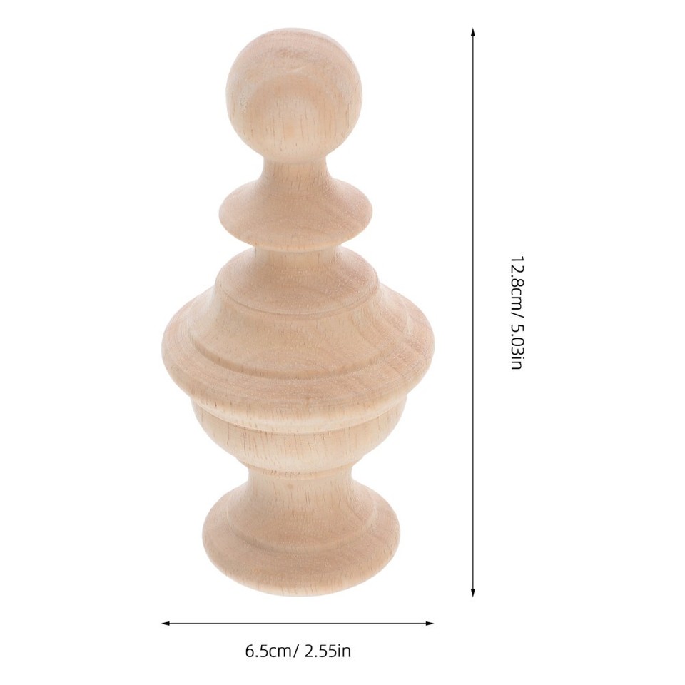 Hand Carved Wooden Post Finials Decorative Shape for Bed Stair Curtain ...