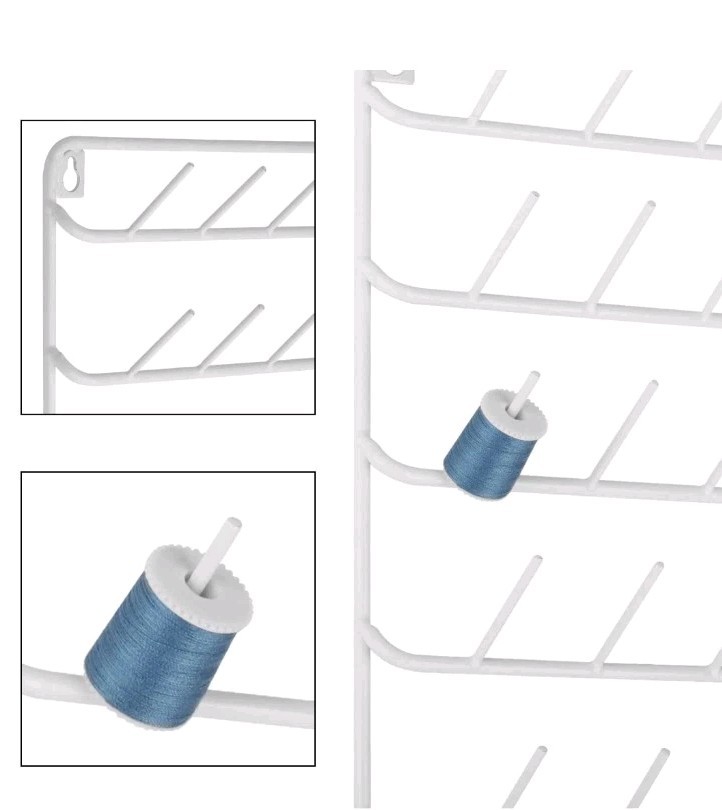 2 Pack 54 Spools Wall Mount Thread Holder Rack Embroidery Thread ...