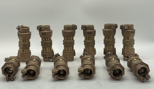 Ford C44-33-NL 3/4" Meter Box Coupling CTS Pack Joint Brass Fitting 12 ...