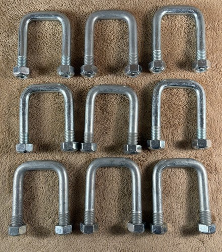 9 Square Bent U BOLT Bolts 2-5/8” X 3-5/8” With Nuts | eBay
