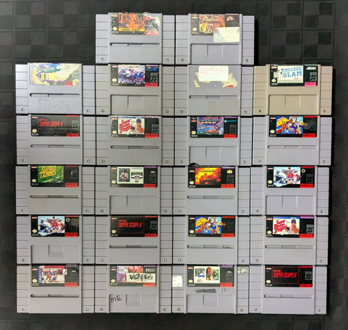 LOT of 22 SUPER NINTENDO Games SNES Bundle FINAL FIGHT Populous WWF ...