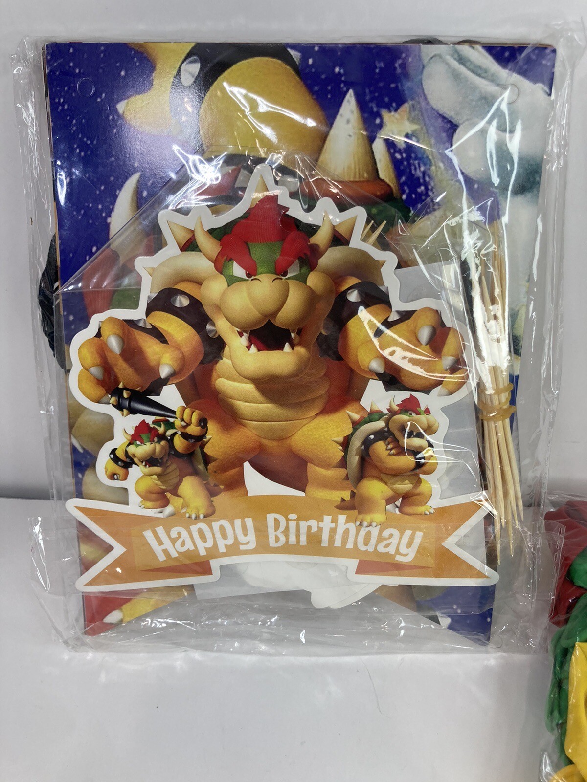 Super Mario Bros Bowser Theme Birthday Party Set,Balloons Banner Cake ...