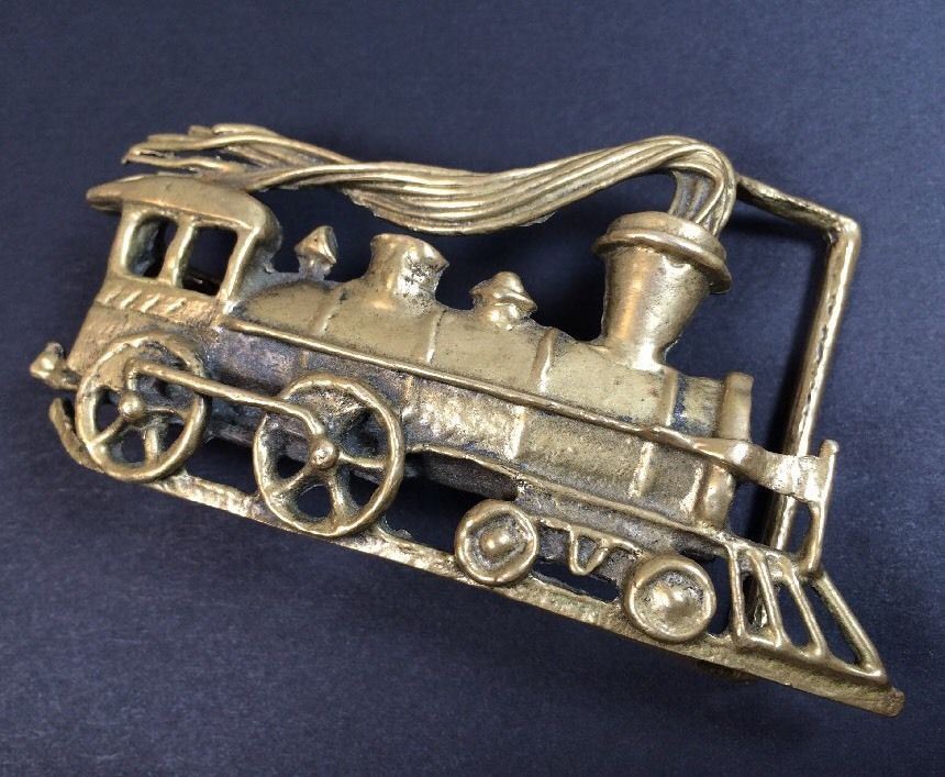 Rare Ivar Hyden Steam Train Engine Locomotor Brass Belt Buckle Artist ...
