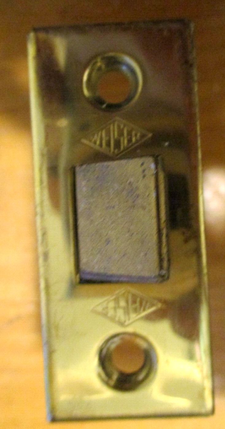 Weiser Brass Face Plate Door Spring Latch Setback = 2-3/8" inch Vintage ...