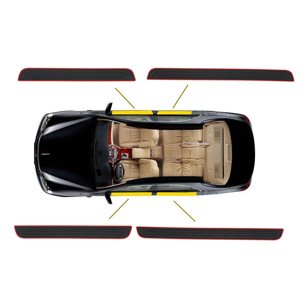 4x Rubber Car Door Rear Scuff Sill Covers Panel Step Protector ...