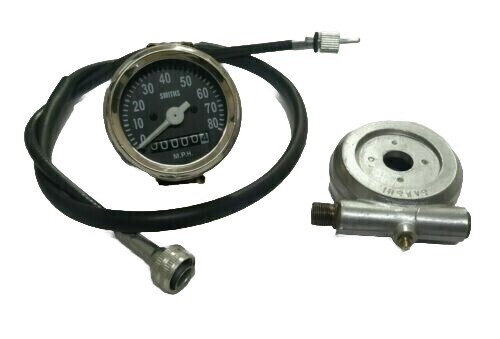 BSA Bantam C15 B40 Ariel Arrow Guide Speedometer 80 mph 60 mm + CABLE ...
