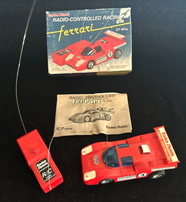 VTG Radio Shack Ferrari Radio Control Racing Car 27 MHZ Cool Old School ...