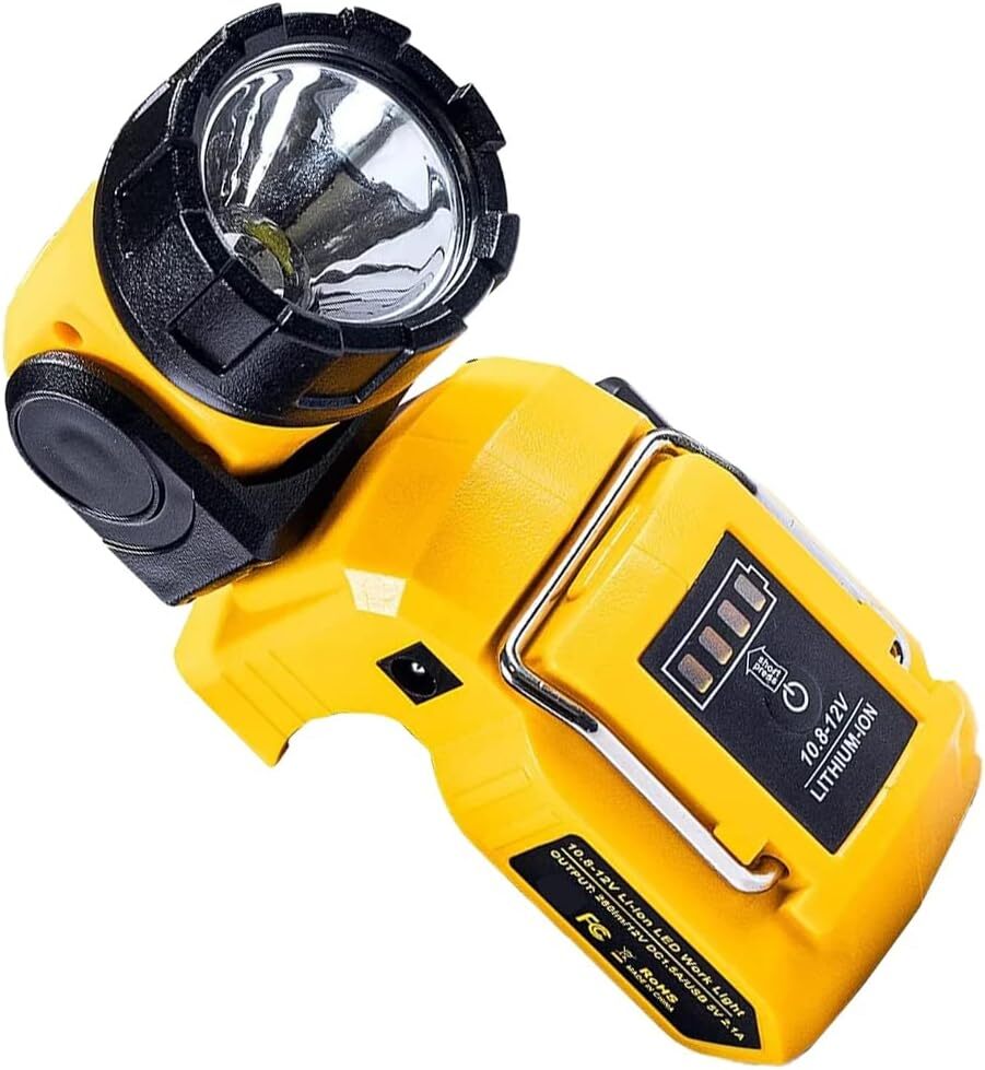 Flashlight LED Work Light for Dewalt 10.8V-12V Rechargeable Rotatable ...