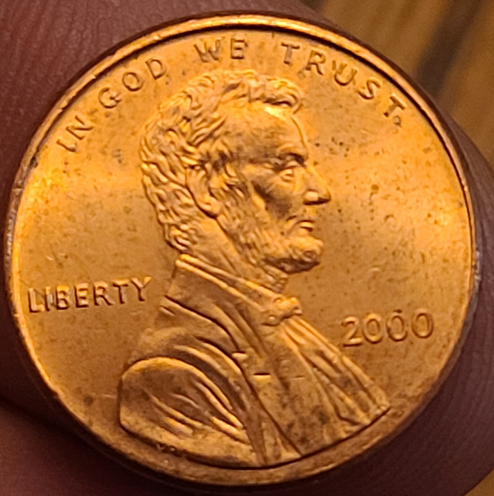 2000 Lincoln Head Memorial Penny Obverse Tilted Collar Reverse Grease ...