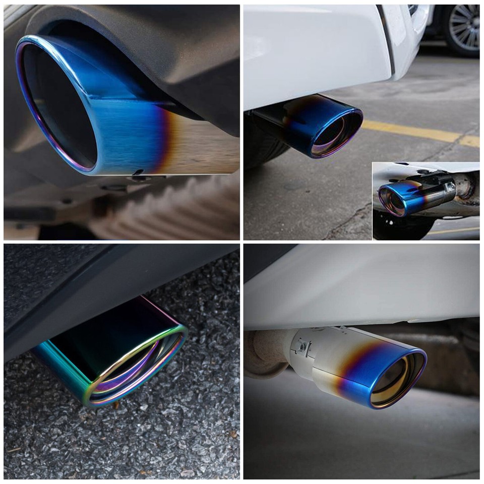 Auto Car Exhaust Pipe Tip Rear Tail Throat Muffler Stainless Steel ...