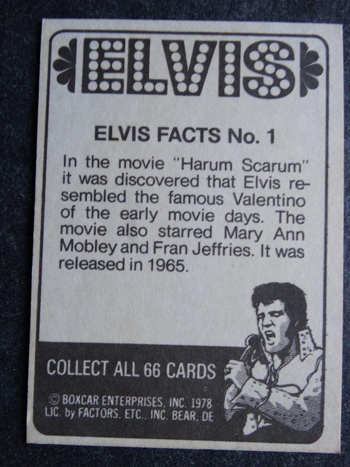 1978 Donruss Elvis Presley Music Trading Card Complete Your Set You U ...
