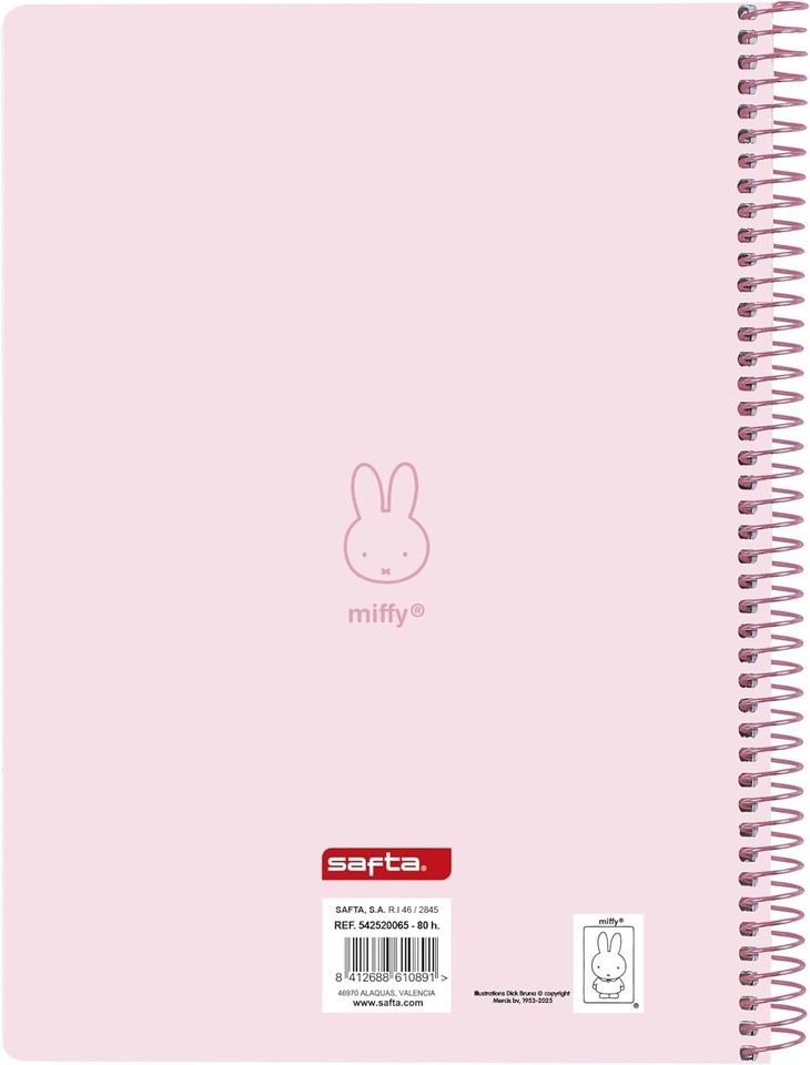 Safta MIFFY FLORES – Notebook, Quarter Notebook, 80 Sheets, Hard Covers ...
