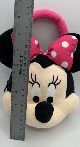 Disney Minnie Mouse Face Plush 9" Handbag Zip Soft Handle Bag | eBay