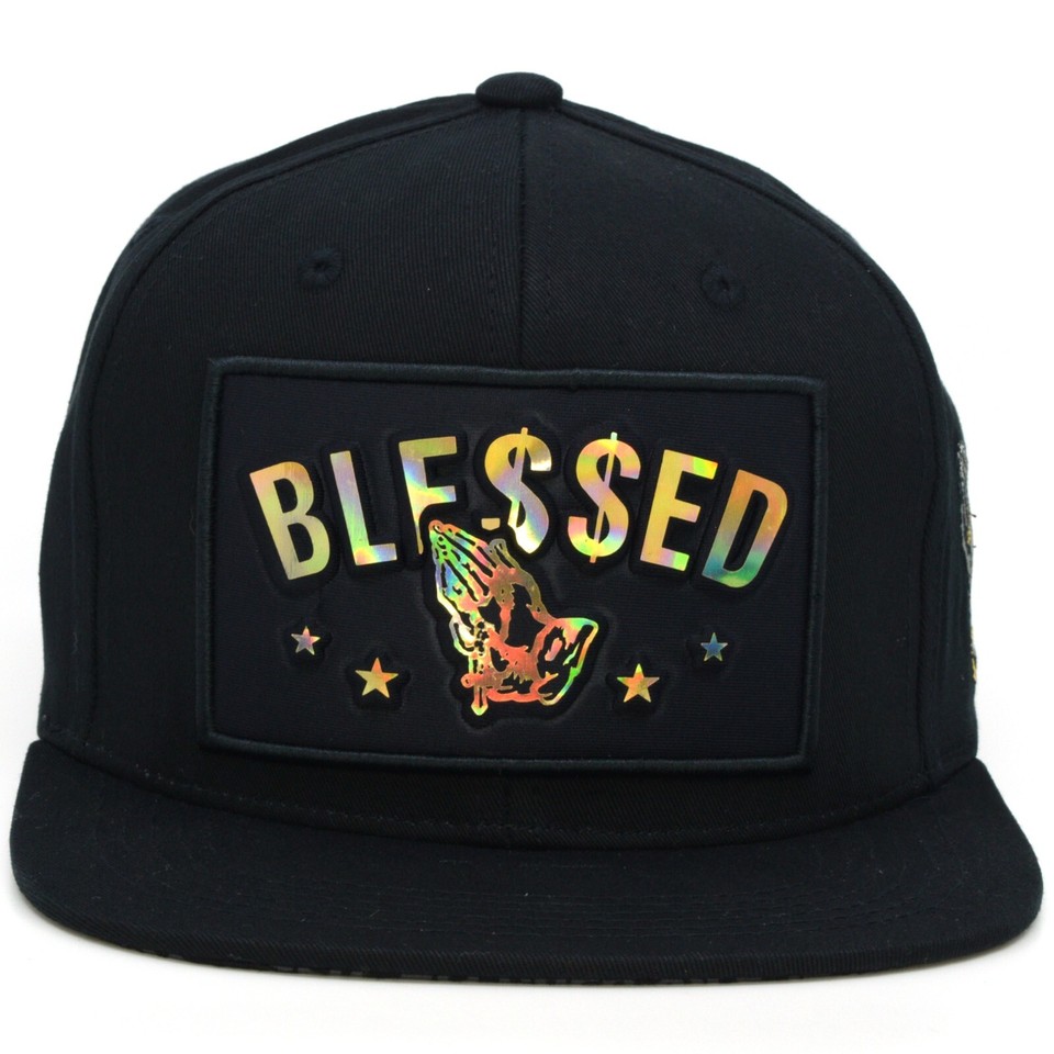 Blessed Golden Praying Hands Leader New TL Embroidery Snapback Hat ...