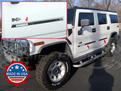 fit:2003-2009 Hummer H2 Body Side Molding Accent Trim Cover Sticker 4Pc ...