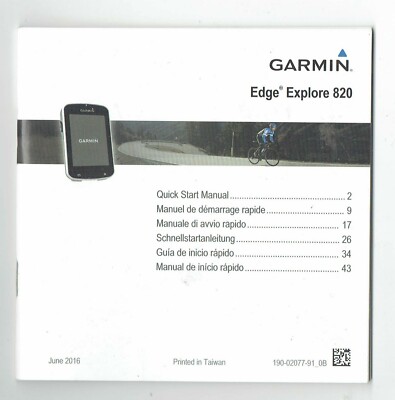 Garmin Edge Explore 820 Replacement Instruction Manual ONLY | eBay