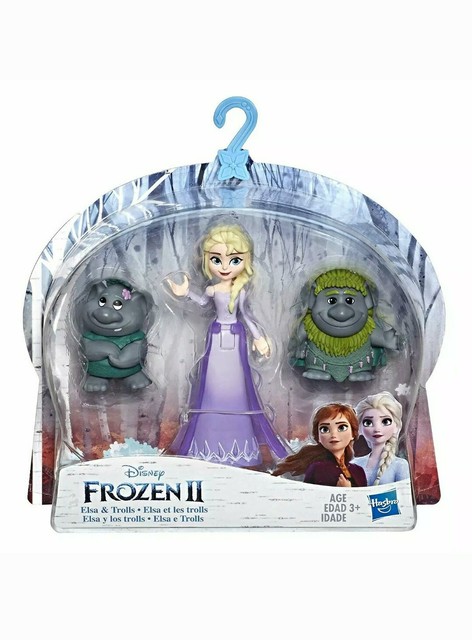 Frozen II Elsa & 2 Trolls Doll Figures Hasbro Adventure Small ...