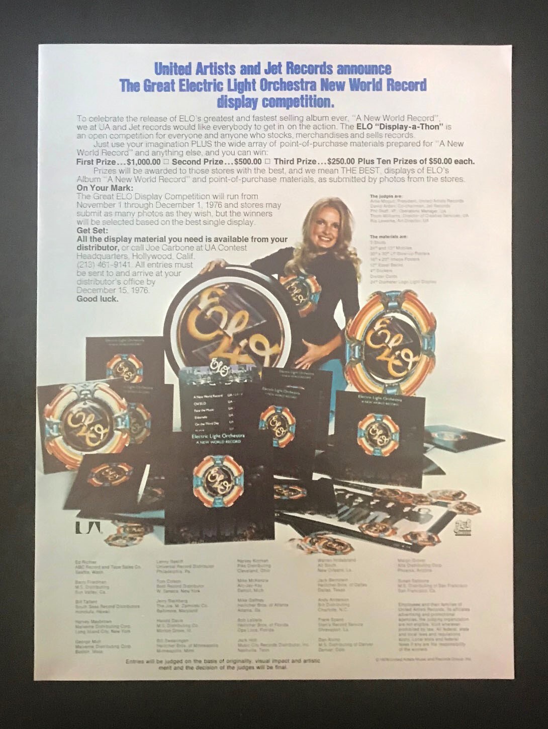 Electric Light Orchestra A New World Record Display Items 1976 Poster ...
