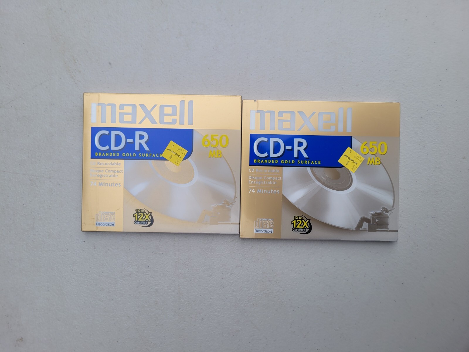 New Set of 2 MAXELL CD-R74 650MB 74 Minutes Writable CD-R 1x-8x ...