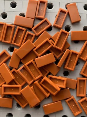 Lego Dark Orange 1x2 Flat Tiles Smooth Finishing Tile Buildings Floor ...