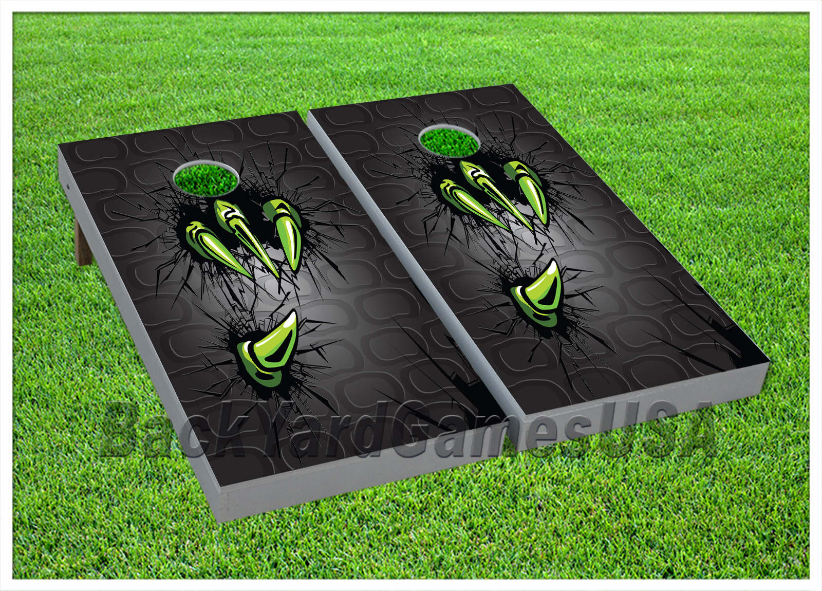 VINYL WRAPS Cornhole Boards DECALS Green Monster Bag Toss Game Stickers ...