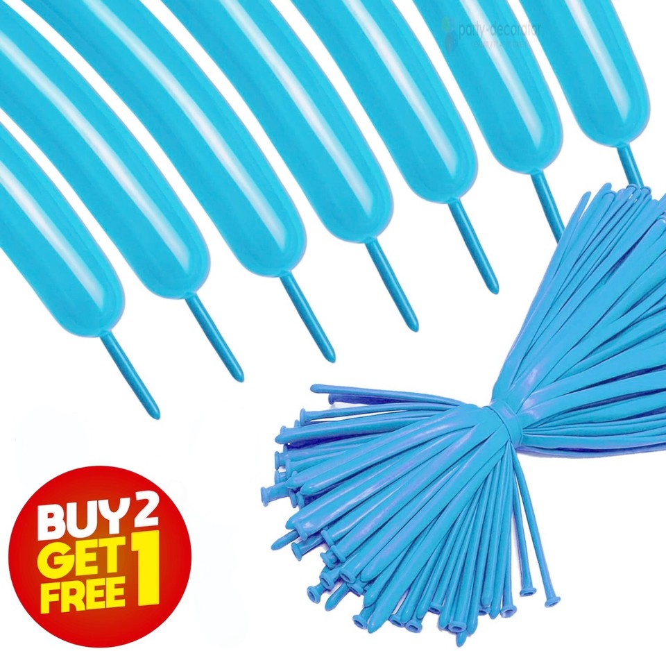 100 X Long Plain Balloons Latex Balons 260Q Twisting Modelling Long ...