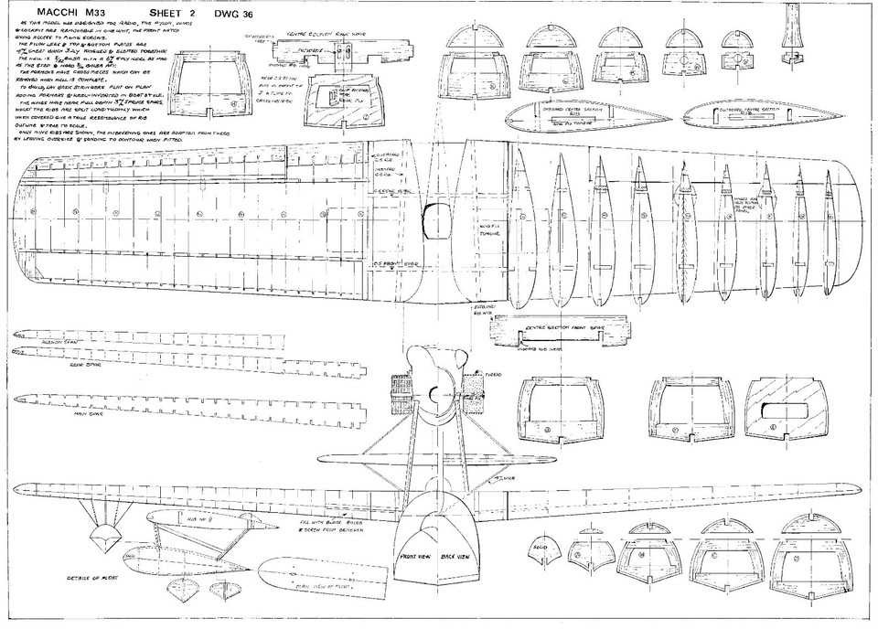 Harold J. Towner Macchi M33 plan set | eBay