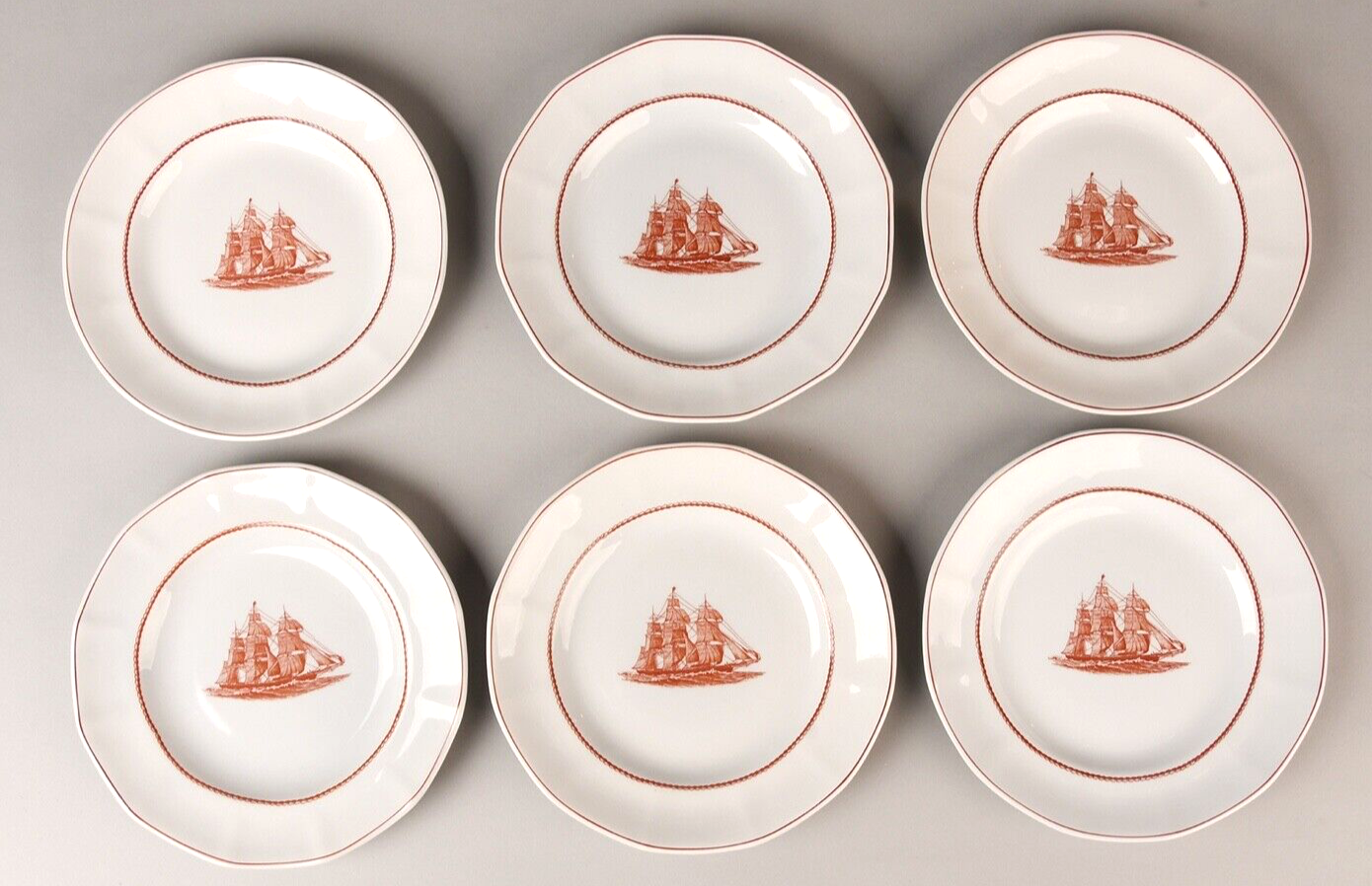 (6) WEDGWOOD FLYING CLOUD RUST Salad Plates 8.125" *Georgetown ...
