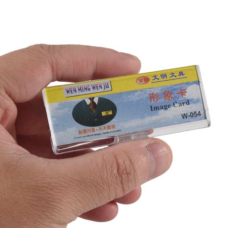 1X(Safetypin Clear Hard Plastic Name Tag Clip Holder 3 Pcs T3J2)6440 | eBay