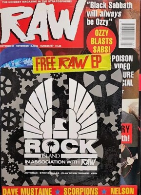 RAW UK Hard Rock / Metal Magazine Oct Nov 1990 W/ Vinyl Ep Record ...