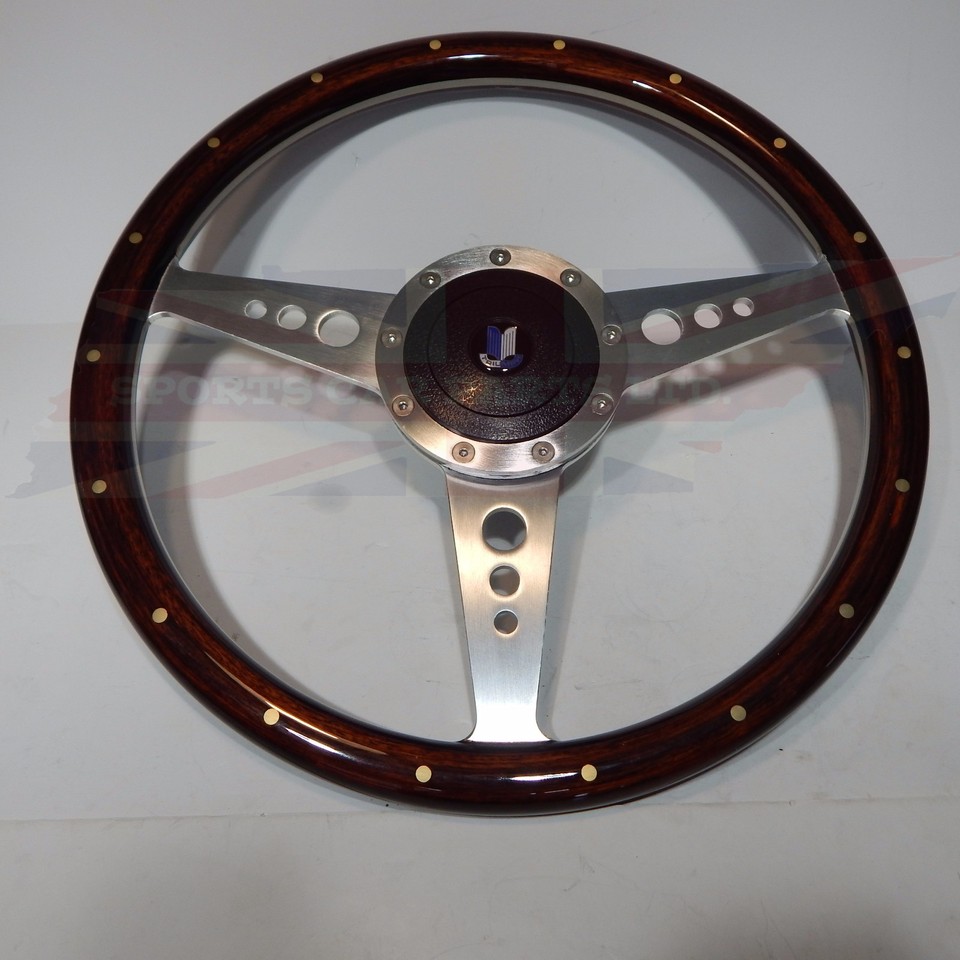 New 15" Wood Steering Wheel & Adapter Triumph TR4 TR250 TR6 1" Thick ...