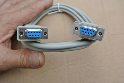 NEW 6FT NULL MODEM SERIAL CABLE DB9F TO DB9F FEMALE TO FEMALE 9 PIN DB9 ...