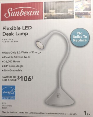 Desk Lamp SUNBEAM FLEXIBLE LED color White | eBay
