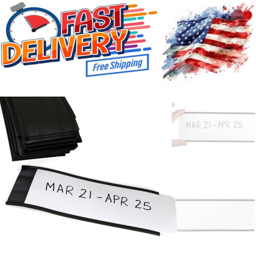 Pack of 25 Magnetic 'C' Channel Shelf Label Holders 3x8 Inch Black Eco ...