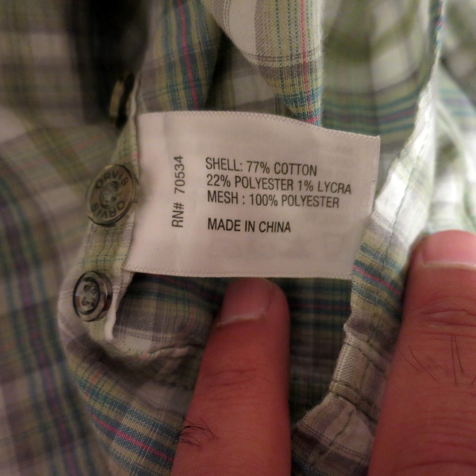 Orvis Shirt Mens Large Long Sleeve Button Outdoor Green White Striped ...