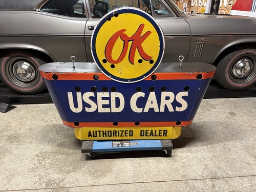 Porcelain Ok Used Car Neon Double-Sided Sign | eBay