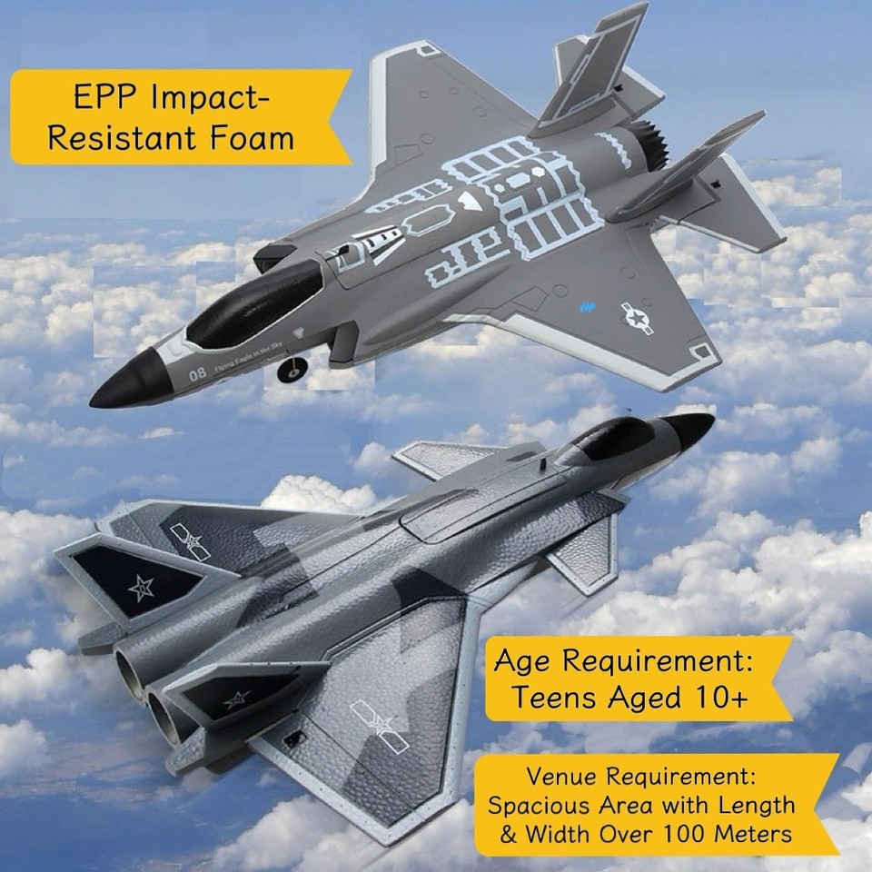 RC F-35 Ducted Fan Fighter – 4CH Remote, Brushless Motor, EPP Foam, 45cm Jet RTF | eBay