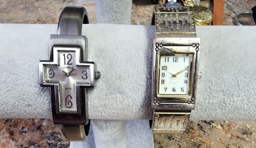 2 piece Ladies watches, 10 Commandment,religion Faith Cross working ...