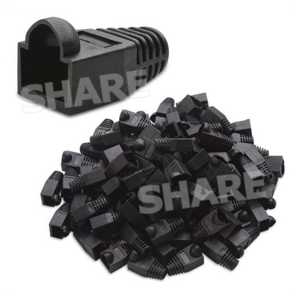 100x RJ45 Boot Cover Connector Modular Plug Network Lan Cable Cap ...