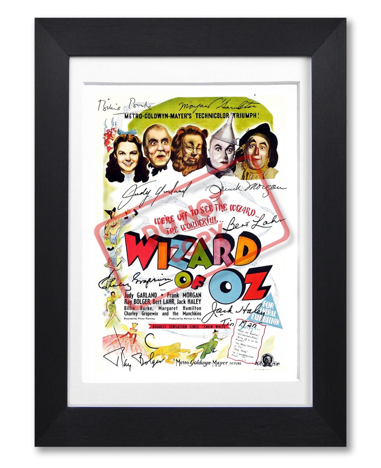THE WIZARD OF OZ MOVIE CAST SIGNED POSTER PRINT PHOTO AUTOGRAPH 1939 ...
