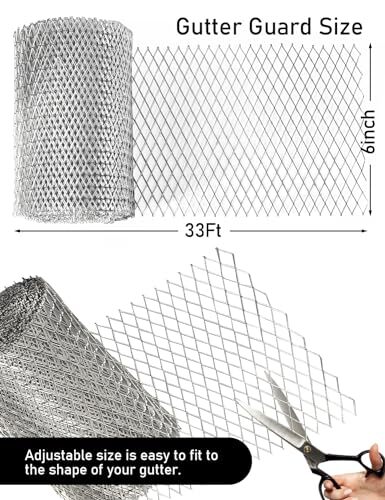 Aluminum Gutter Guard 6 Inch X 33 Feet Leaf Filter Gutter Protection ...