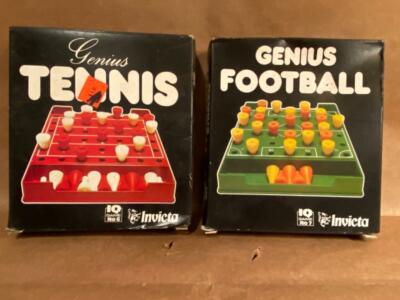 Two Vintage Games Invicta Genius Football No. 7 & Tennis No. 6 IQ Board ...