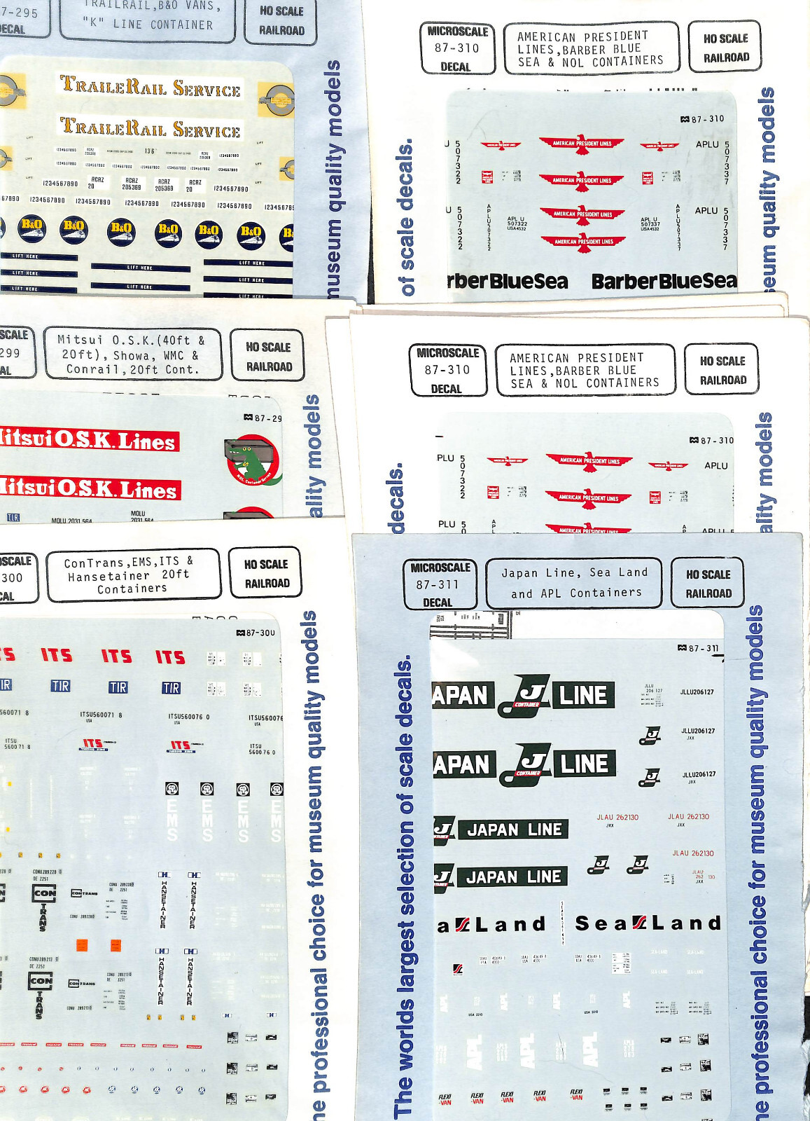 New Large Lot HO Microscale Decals NOS Lacquer not UV ink Brilliant ...
