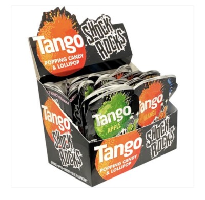 36 x Tango Shock Rocks Full Box Popping Candy Lollipop Assorted ...