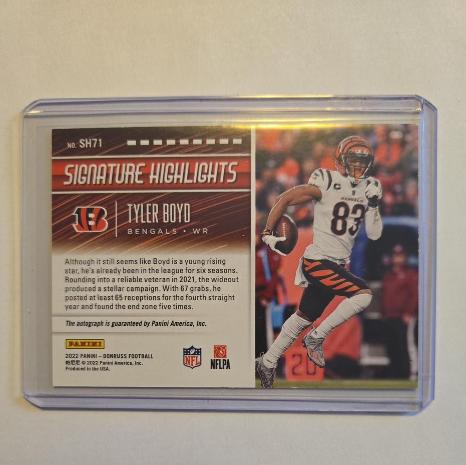 Tyler Boyd 2022 Panini Mosaic Signature Highlights Auto SH71 Cincinnati ...