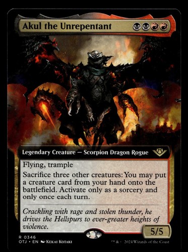 Akul the Unrepentant (Extended Art) #346 MTG Outlaws of Thunder ...