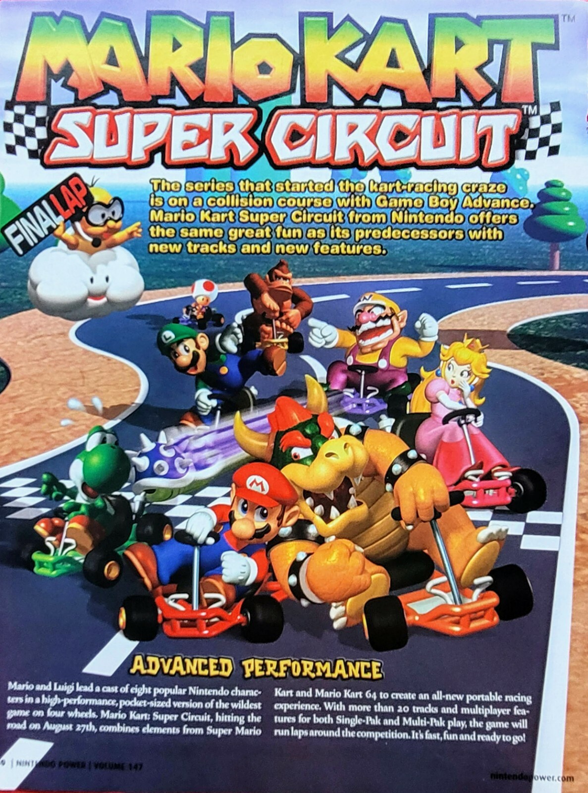 RARE! MARIO KART SUPER CIRCUIT Nintendo Game Boy Advance Video Game ...