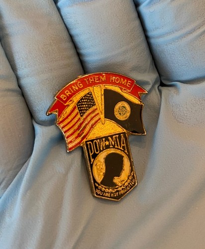 POW MIA POWMIA USA Joint Flag Bring Them Home Yellow Ribbon Lapel Pin ...