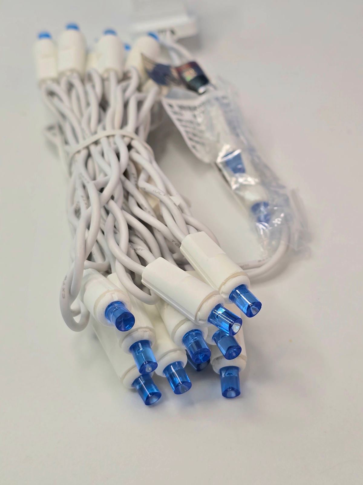 20 Blue LED mini lights - 5mm conical bulbs - white wire | eBay